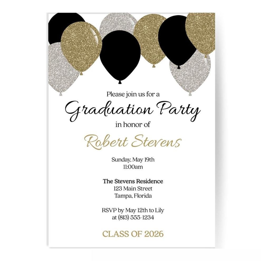 Balloon Graduation Invitation – The Invite Lady
