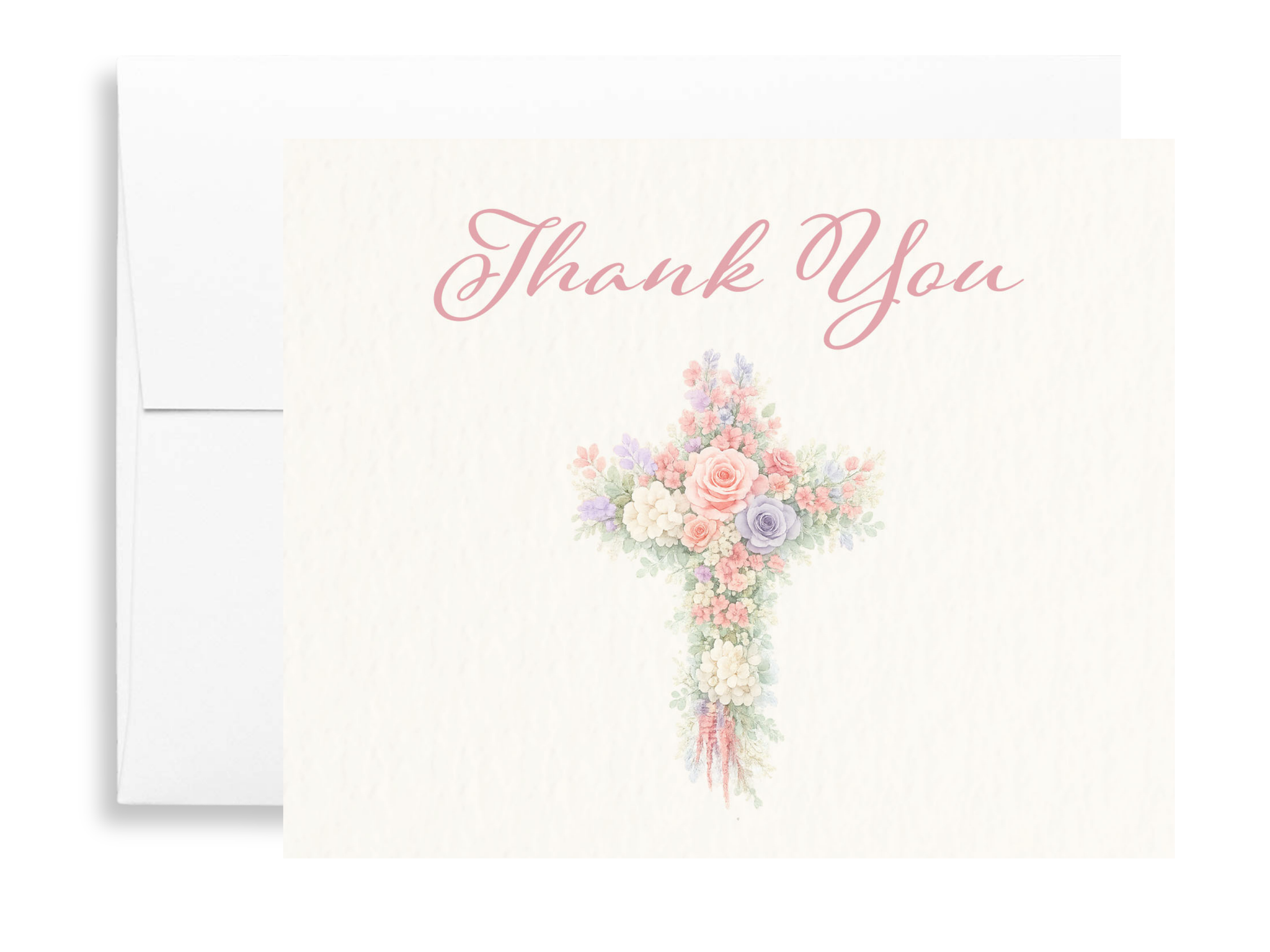Watercolor Cross Thank You Card – The Invite Lady