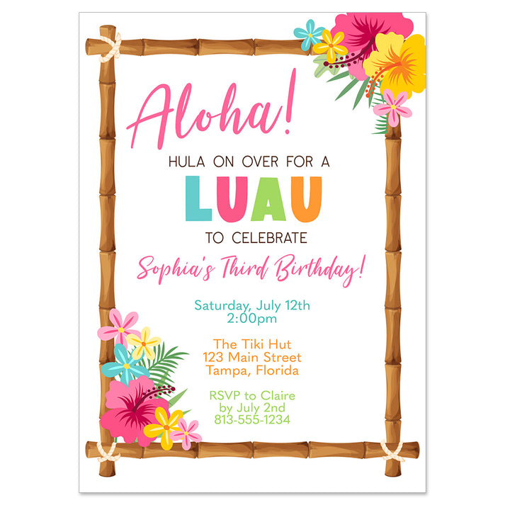Aloha Birthday Party Invitation – The Invite Lady