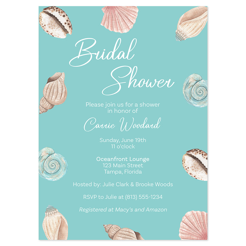Beach Shells Bridal Shower Invitation – The Invite Lady