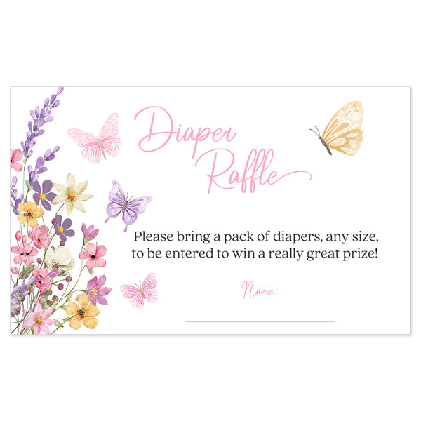 Butterfly Diaper Raffle Ticket – The Invite Lady