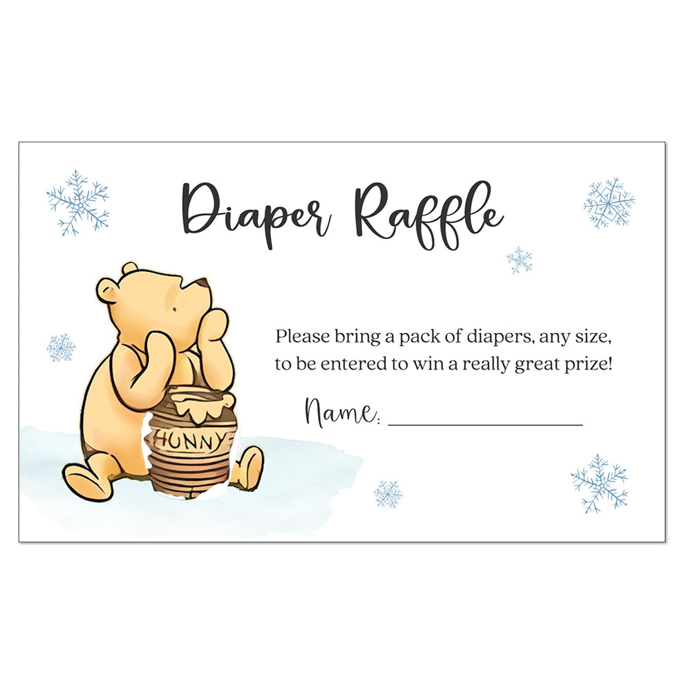 Winnie the Pooh Winter Diaper Raffle Ticket – The Invite Lady