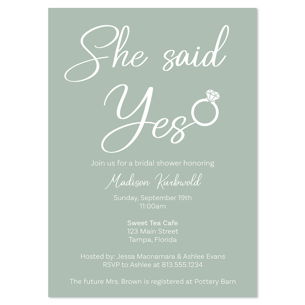 She Said Yes Bridal Shower Invitation – The Invite Lady