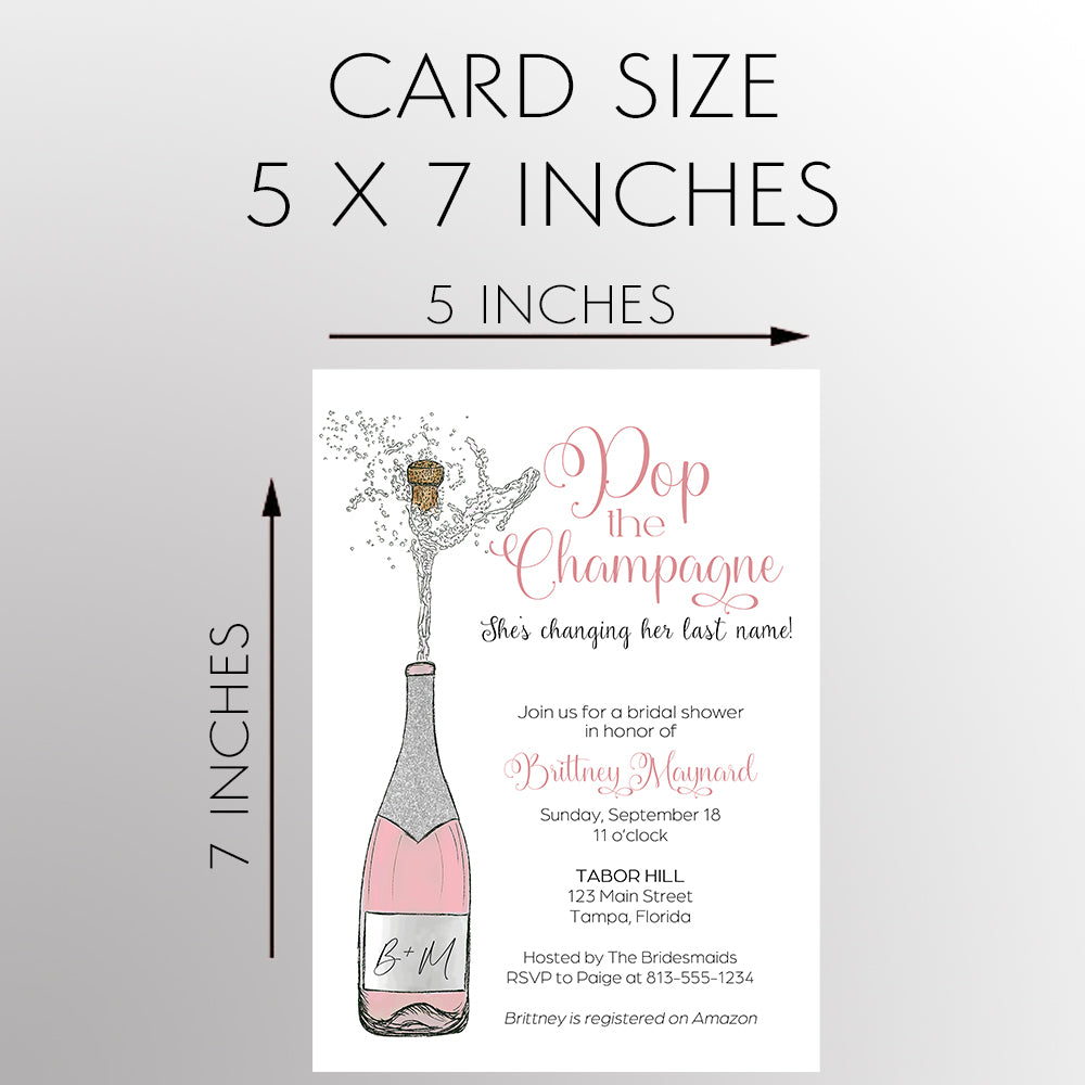Pop the Champagne, Bridal Shower Invitation – The Invite Lady