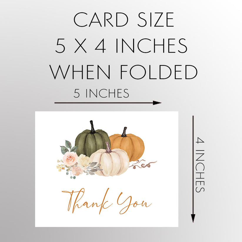 Pumpkin, Green and Orange, Thank You Card – The Invite Lady