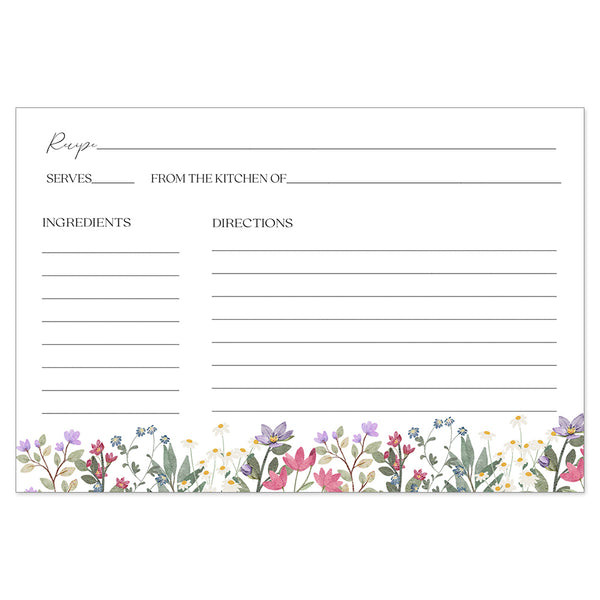 Wildflower Recipe Card – The Invite Lady