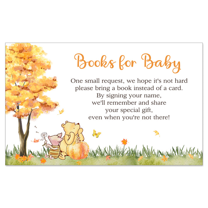 Winnie the Pooh Autumn Bring a Book Card – The Invite Lady