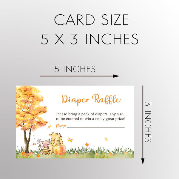 Winnie the Pooh Autumn Diaper Raffle Ticket – The Invite Lady