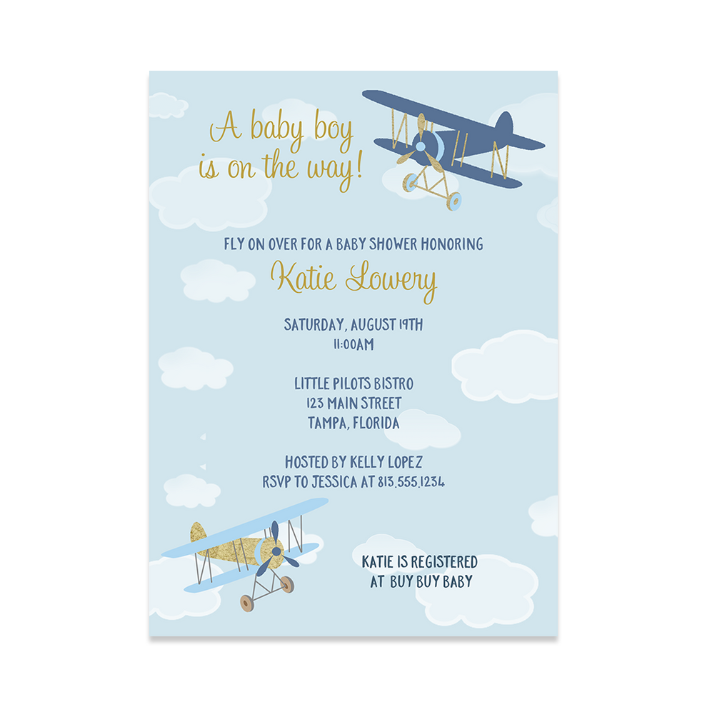 Up Up and Away Baby Shower Invitation – The Invite Lady