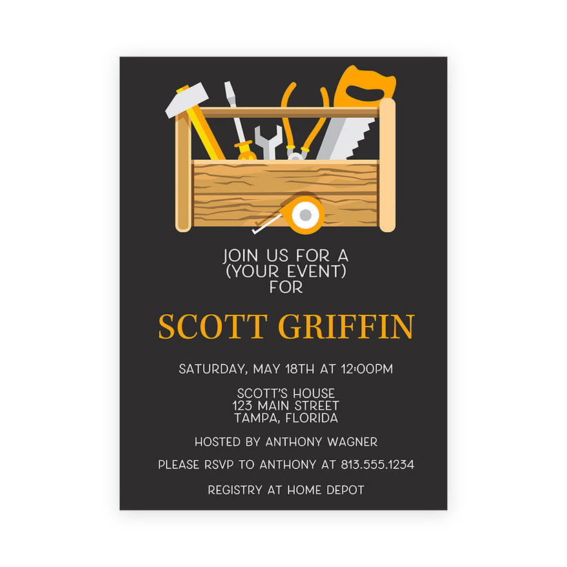 Tool Groom Shower Invitation – The Invite Lady